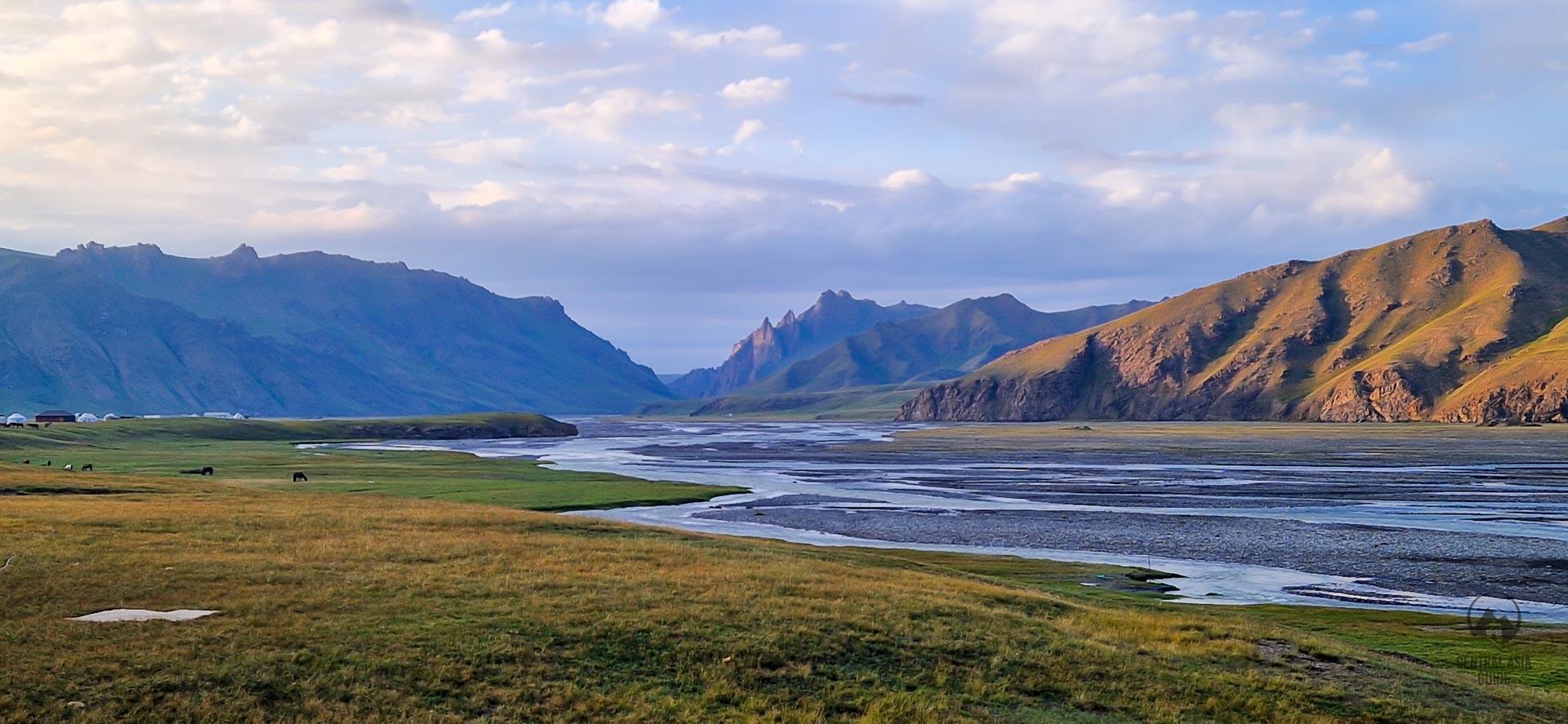 Kel Suu alpine mountain lake in Kyrgyzstan - Central Asia Guide